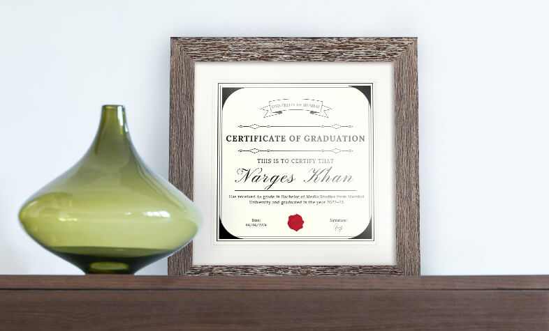 Buy High-Quality Framed Certificates| Display Your Achievements
